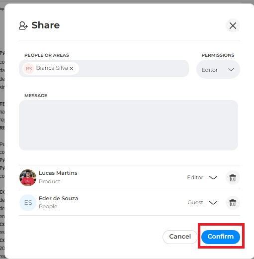 How do I share the contract with other users?